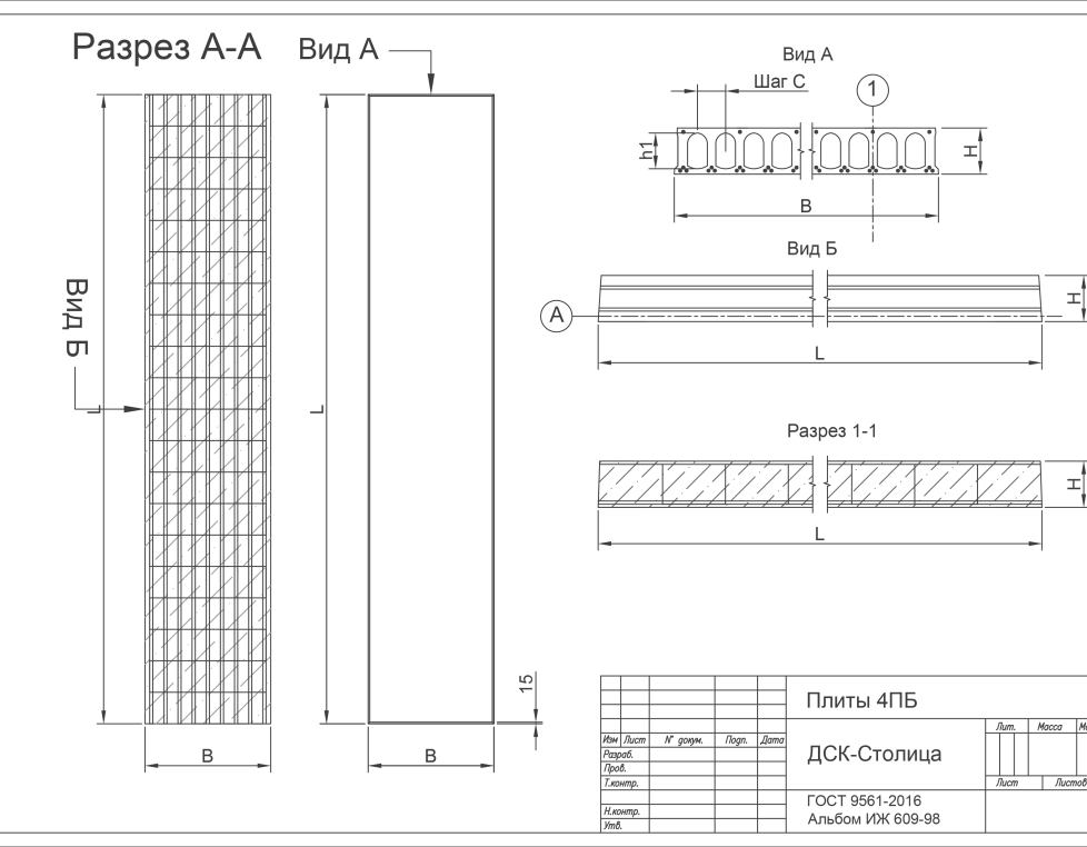 ПБ 4.0 112-12-12,5 Плиты перекрытия высотой 400 мм Купить Цена Размеры ...